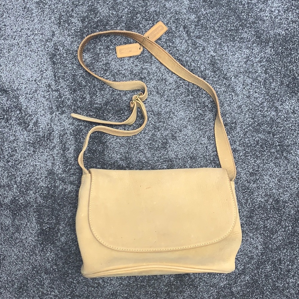Vintage Coach Tan Suede Crossbody Bag - Gem